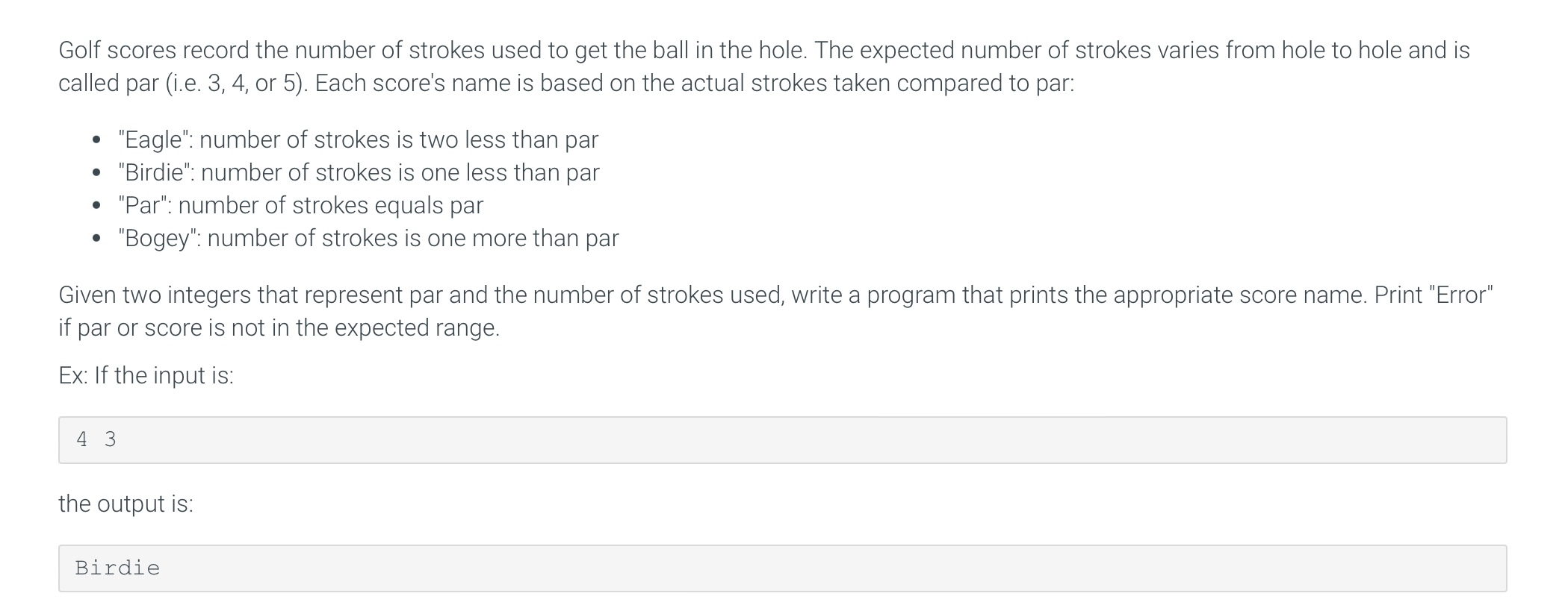 Solved Golf scores record the number of strokes used to get | Chegg.com