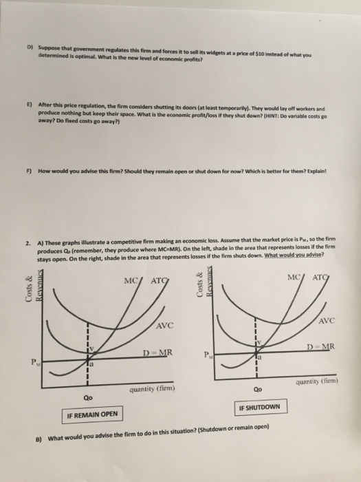 Solved 1. The following chart illustrates the costs per day | Chegg.com
