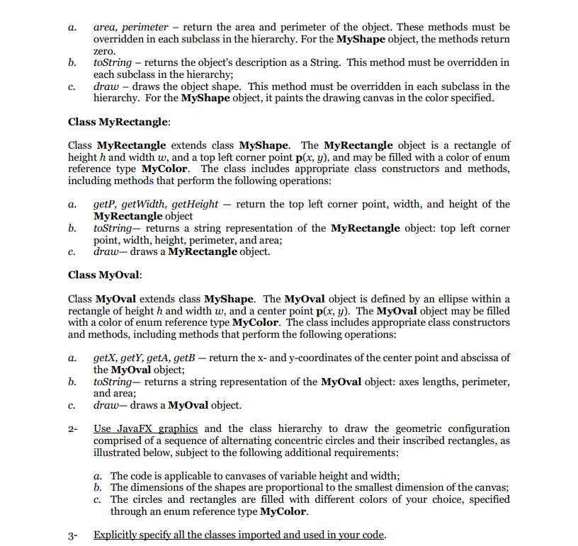 Solved Class MyPoint is used by class MyShape to define the | Chegg.com