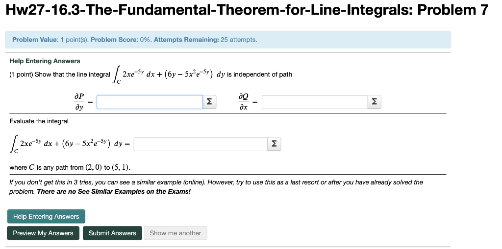 Solved Hw27-16.3-The-Fundamental-Theorem-for-Line-Integrals: | Chegg.com