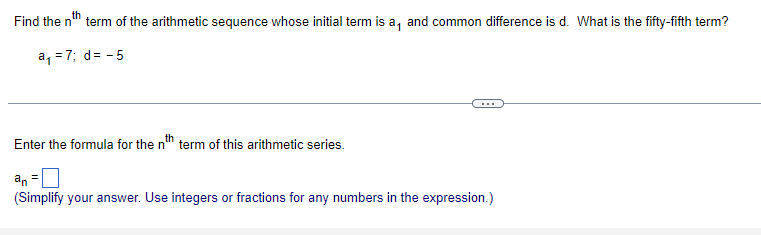 Solved th Find the n term of the arithmetic sequence whose | Chegg.com