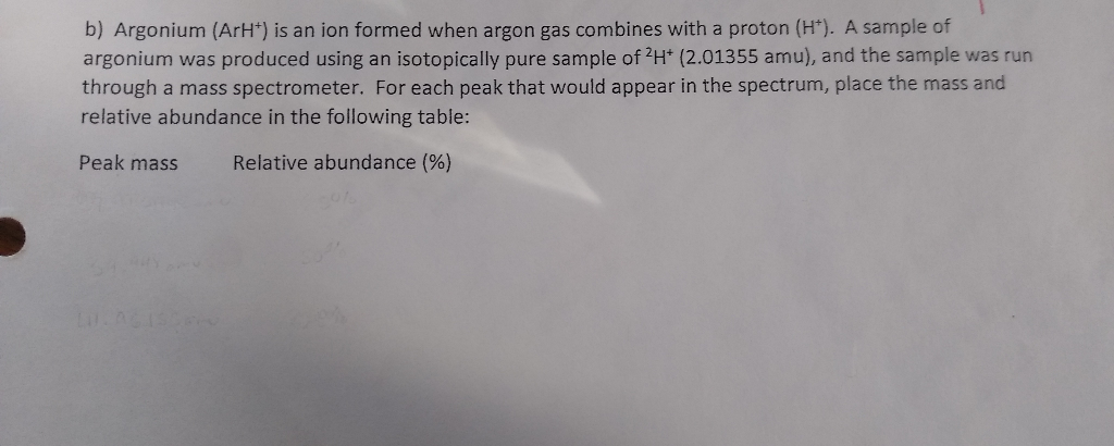b) Argonium (ArH™) is an ion formed when argon gas | Chegg.com