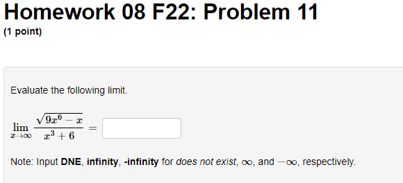 Solved Homework 08 F22: Problem 10 (1 point) Evaluate the | Chegg.com