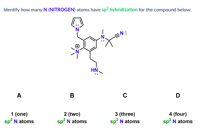 Solved Identify how many N (NITROGEN) atoms have sp2 | Chegg.com