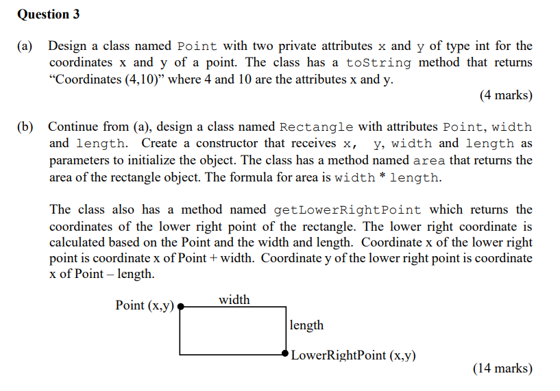 Solved (a) Design a class named Point with two private | Chegg.com
