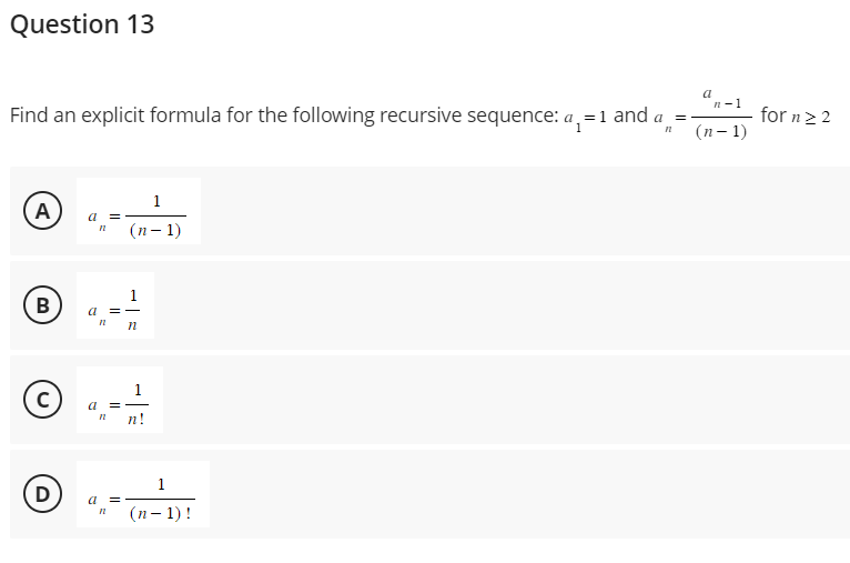 Solved Find an explicit formula for the following recursive | Chegg.com