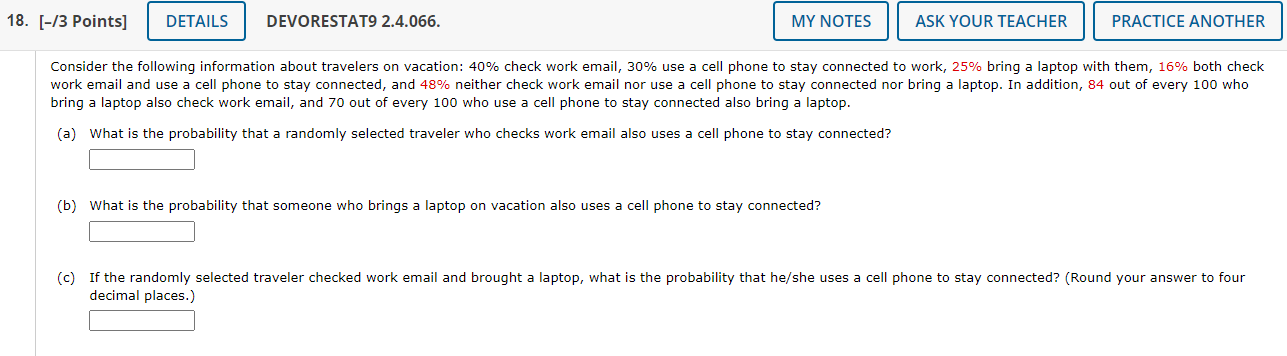 Solved bring a laptop also check work email, and 70 out of | Chegg.com