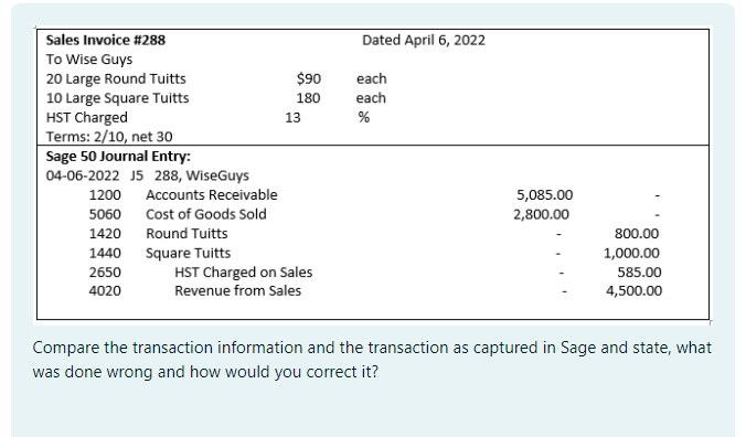 Solved Compare the transaction information and the | Chegg.com