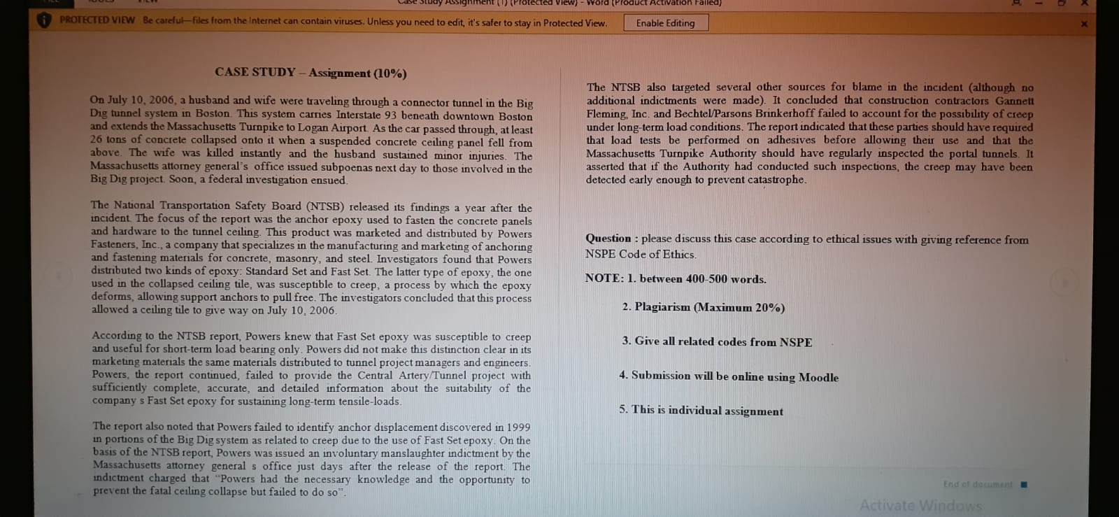 Solved CASE STUDY – Assignment (10%) On July 10, 2006, a | Chegg.com