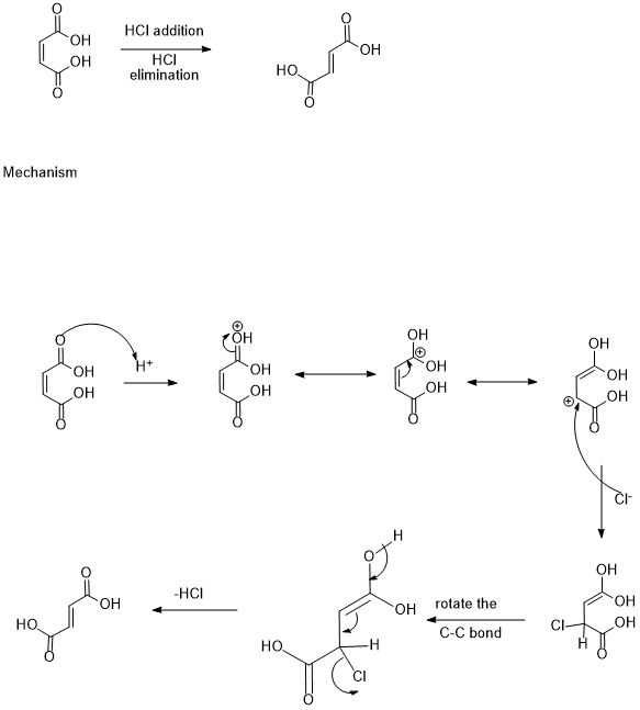 Solved HCl addition ОН ОН ОН HCI elimination НО. Mechanism | Chegg.com