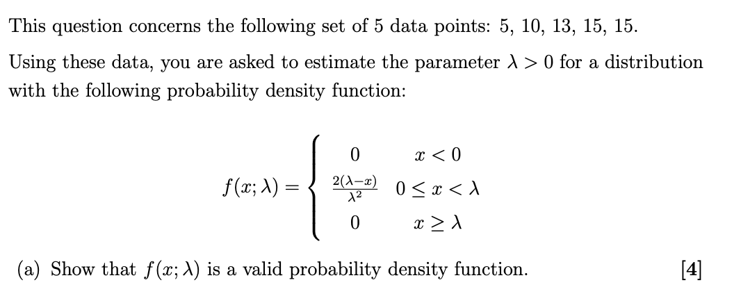 Solved This question concerns the following set of 5 data | Chegg.com