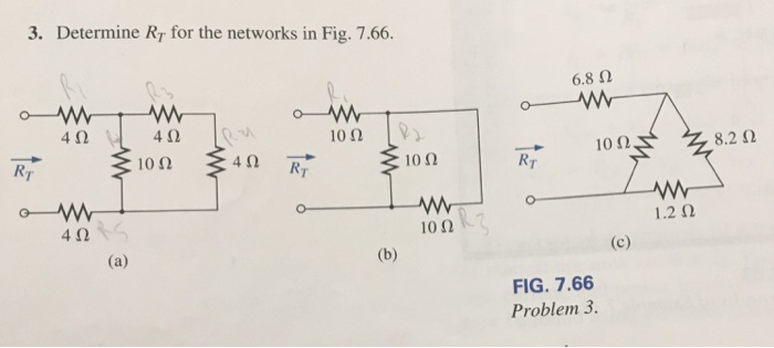 Solved Determine R_T for the networks in Fig. 7.66. | Chegg.com