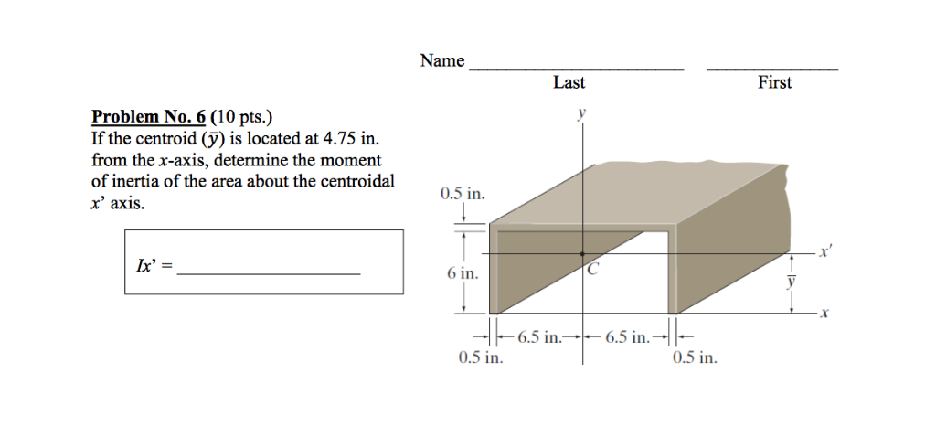Solved (STATICS PROBLEM) If the centroid (𝑦̅) is located | Chegg.com