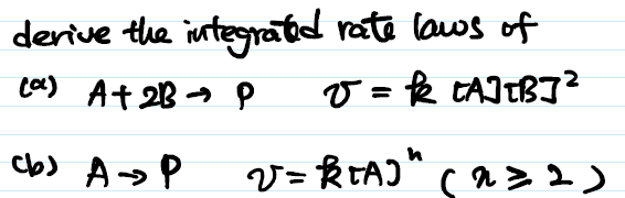 Solved derive the integrated rate laws of (a) | Chegg.com