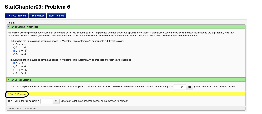 Solved StatChapter09: Problem 6 Previous Problem Problem | Chegg.com