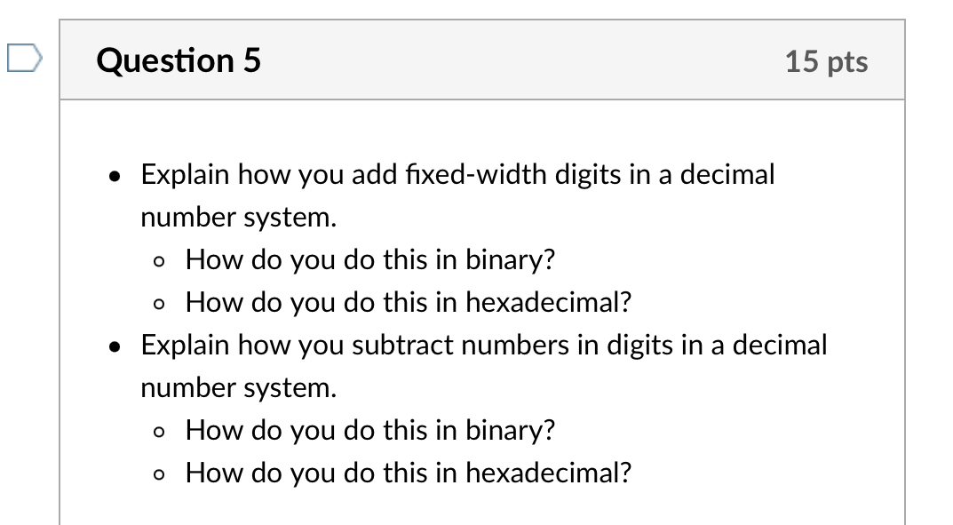 Solved - Explain how you add fixed-width digits in a decimal | Chegg.com