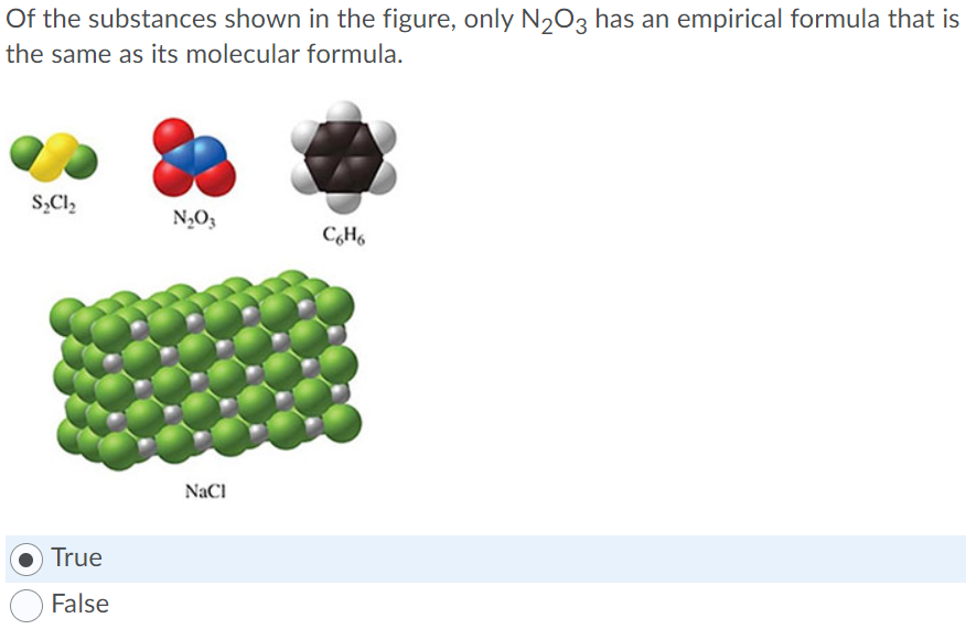 Solved Of the substances shown in the figure, only N203 has | Chegg.com