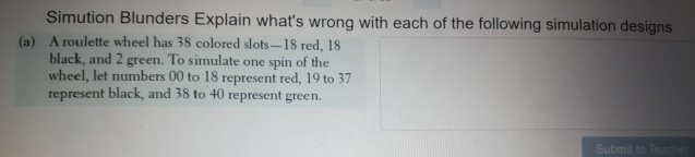 Solved Simution Blunders Explain what's wrong with each of | Chegg.com
