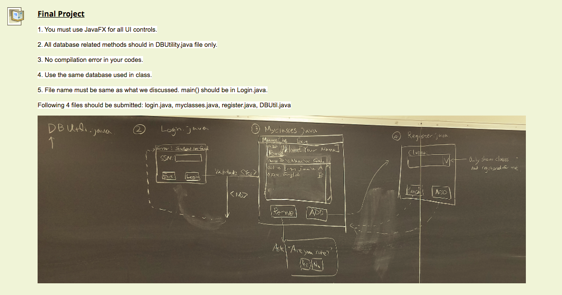 Final Project 1. You must use JavaFX for all Ul | Chegg.com