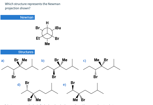 Solved Which structure represents the Newman projection | Chegg.com