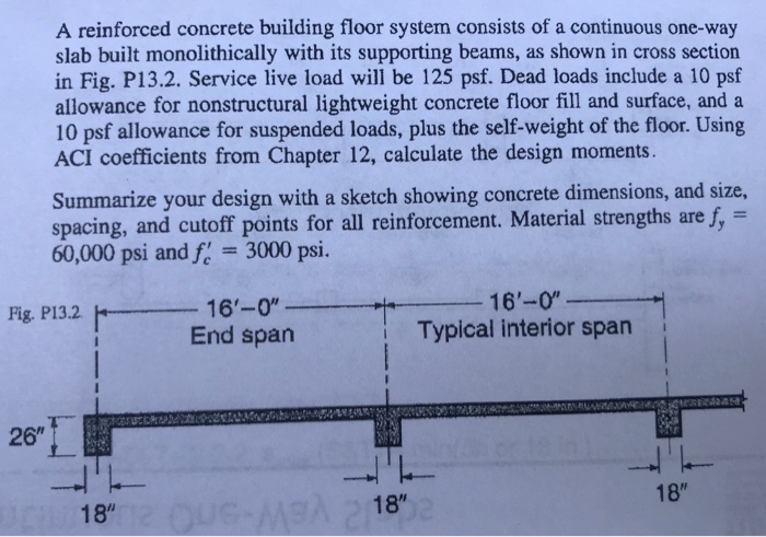 Solved A reinforced concrete building floor system consists | Chegg.com