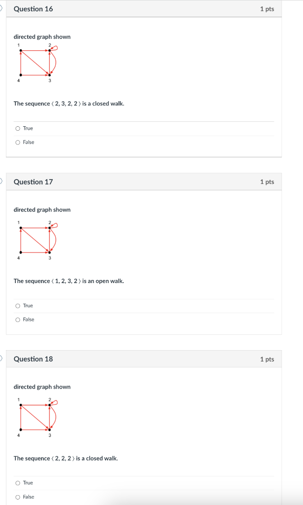 Solved directed graph shown The sequence 2,3,2,2 is a | Chegg.com