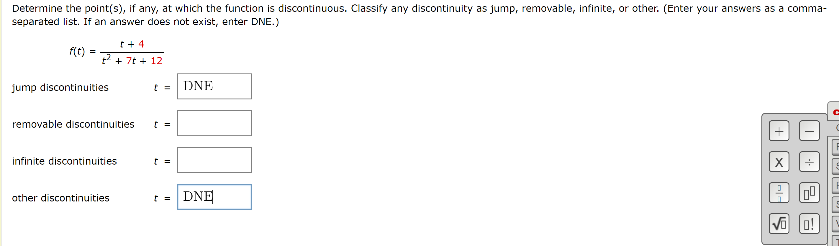 Solved Determine the point(s), if any, at which the function | Chegg.com