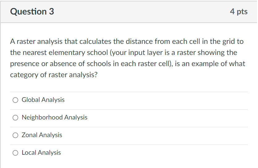 Solved A raster analysis that calculates the distance from | Chegg.com