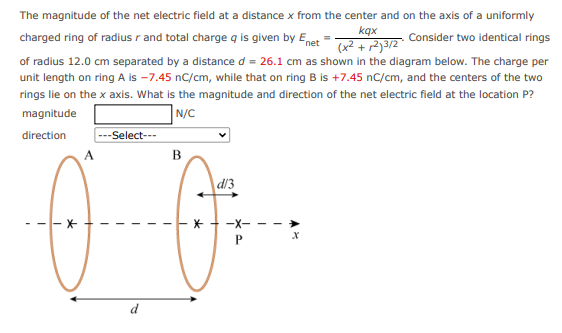 Solved The magnitude of the net electric field at a distance | Chegg.com