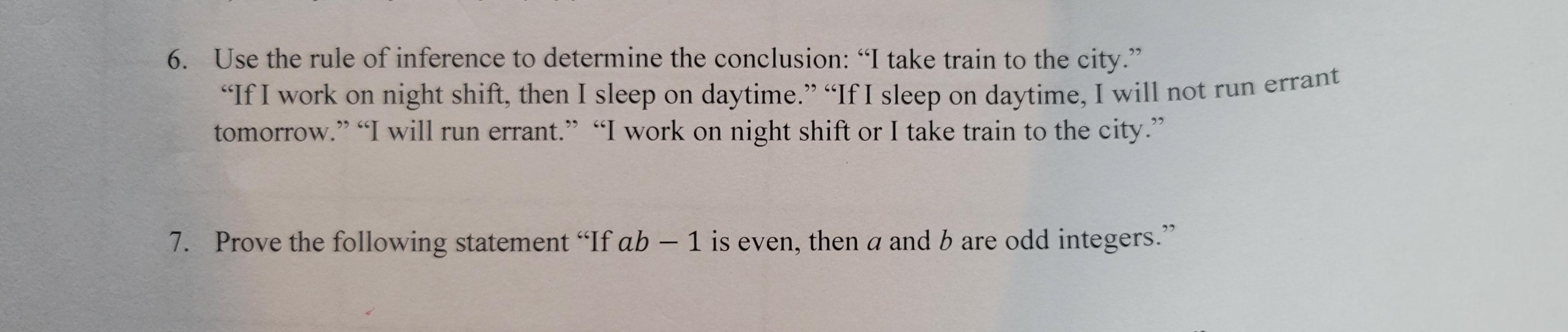 Solved 6. Use the rule of inference to determine the | Chegg.com