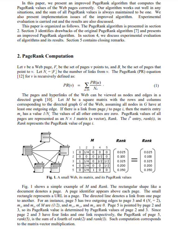 Solved Page Rank(Google) Question: a) Importance + working | Chegg.com
