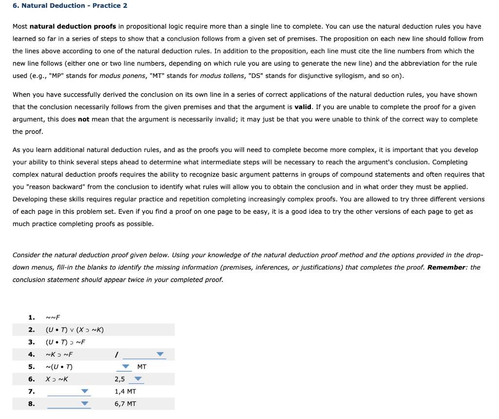 Solved 6. Natural Deduction - Practice 2 Most natural | Chegg.com
