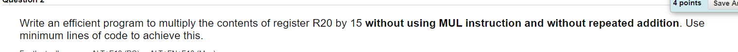 Solved 4 points Save AI Write an efficient program to | Chegg.com