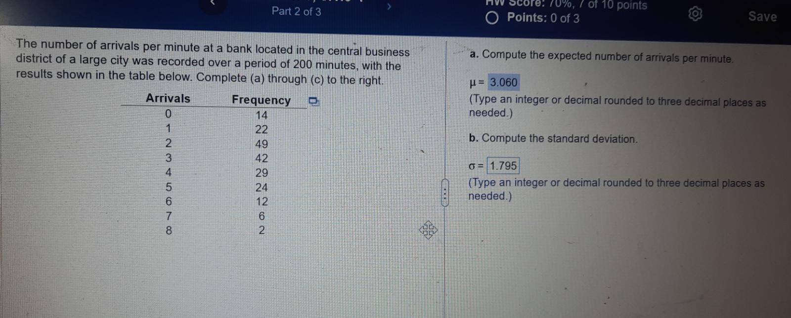 Solved The number of arrivals per minute at a bank located | Chegg.com