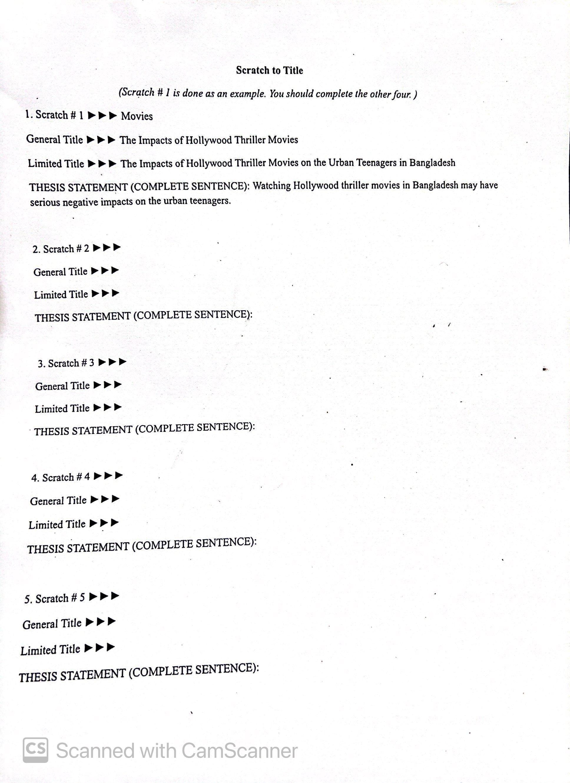 Scratch to Title (Scratch #1 is done as an example. | Chegg.com