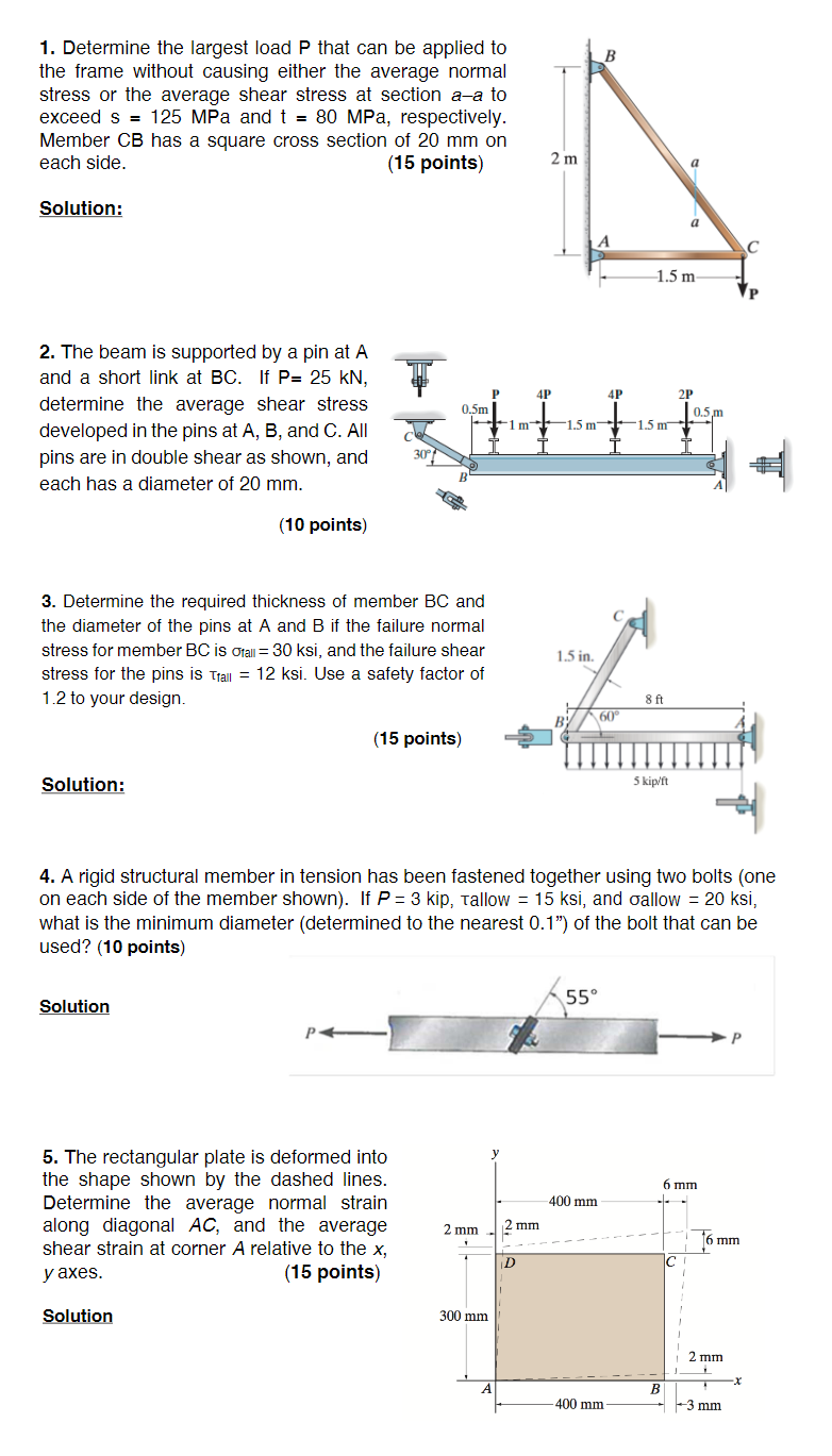 Solved Determine the largest load P ﻿that can be applied | Chegg.com
