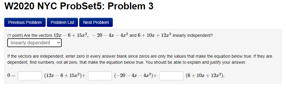 Solved W2020 NYC ProbSet5: Problem 3 Previous Problem | Chegg.com