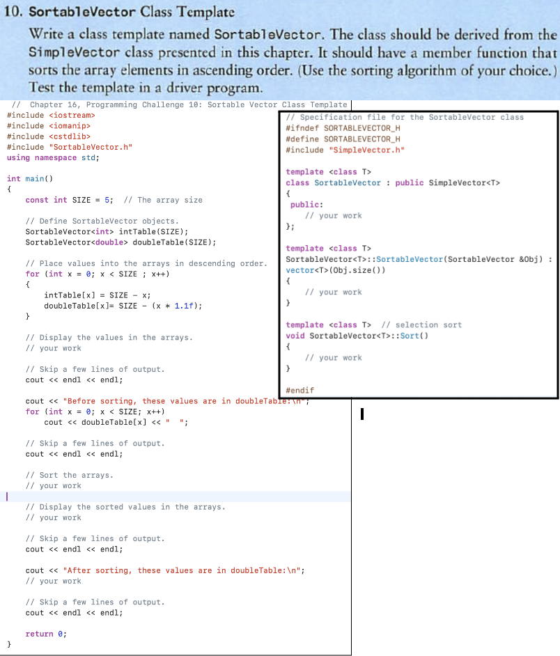 can you please help me write this code in c++ | Chegg.com