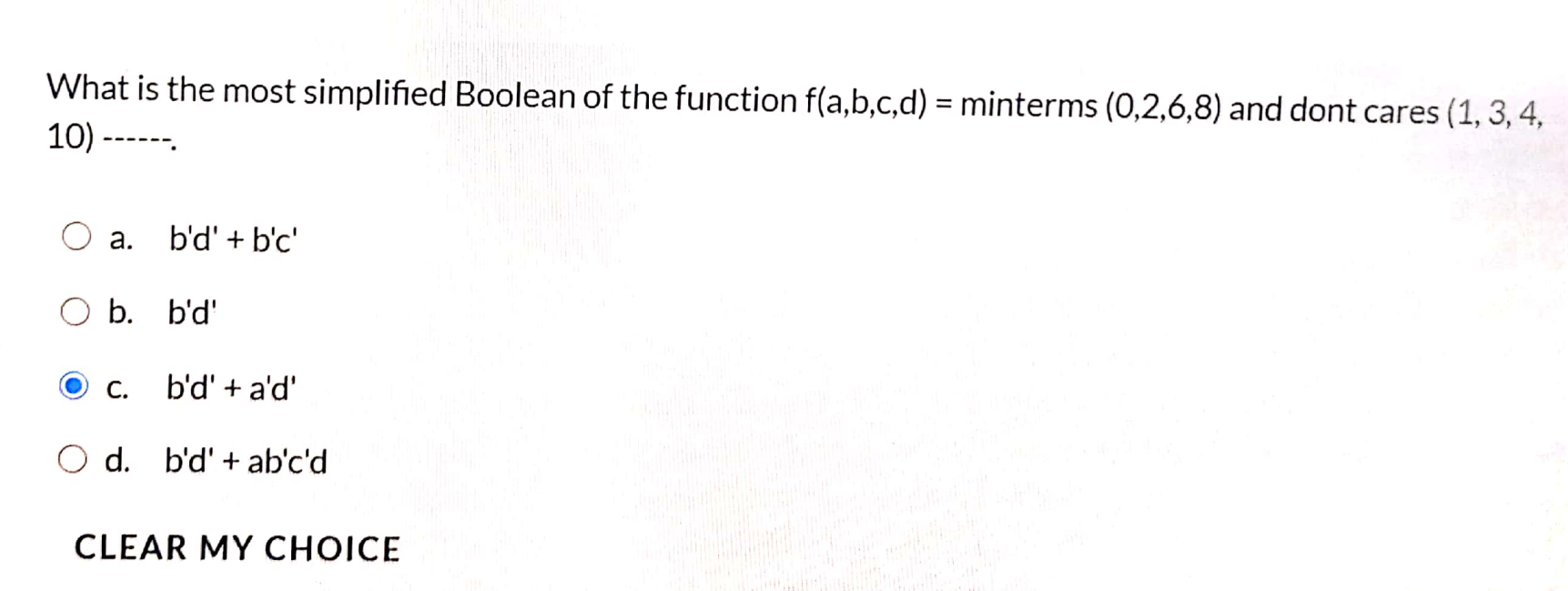 Solved What is the most simplified Boolean of the function | Chegg.com
