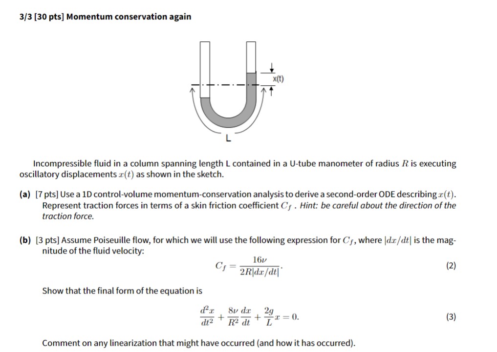 Solved Using navier stokes, please answer questions a and b | Chegg.com