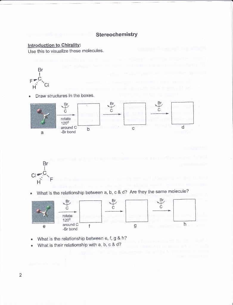 Solved Stereochemistry Introduction to Chirality: Use this | Chegg.com