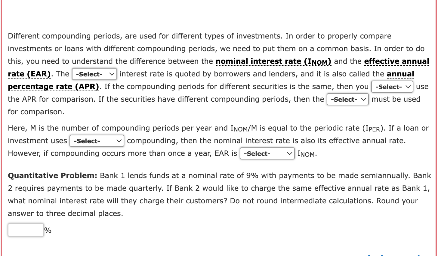 Solved Different compounding periods, are used for different | Chegg.com