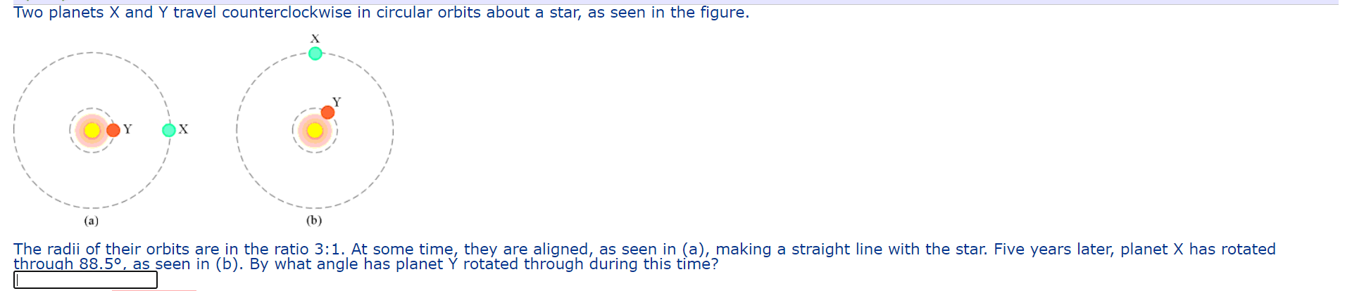 Solved Two planets X and Y travel counterclockwise in | Chegg.com