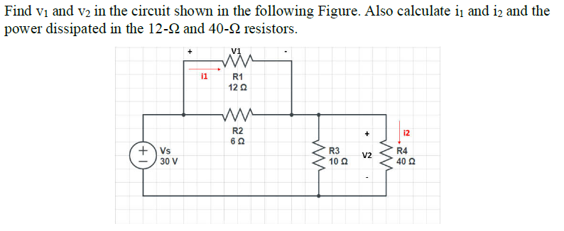 Solved Find v1 and v2 in the circuit shown in the following | Chegg.com