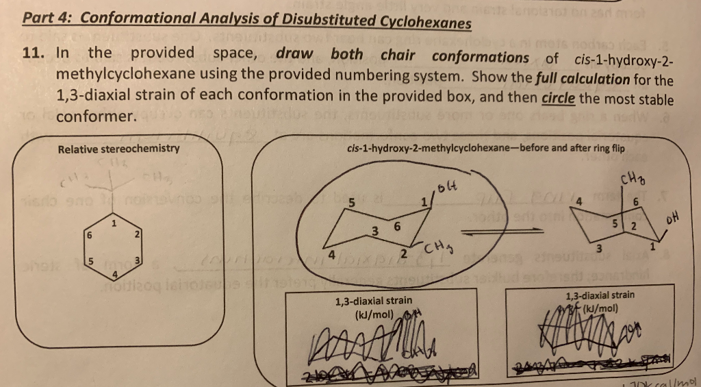 Solved Part 4: Conformational Analysis of Disubstituted | Chegg.com