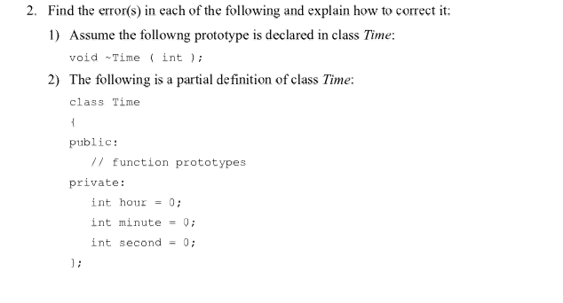 Solved 2. Find the error(s) in each of the following and | Chegg.com
