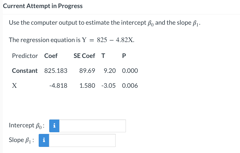 Solved Use the computer output to estimate the intercept β0 | Chegg.com