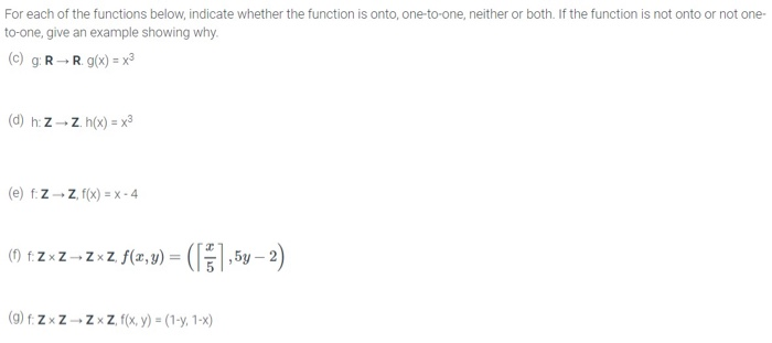 Solved Consider the following functions from Z x Z to Z. | Chegg.com