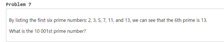 Solved Problem 7 By listing the first six prime numbers: 2, | Chegg.com
