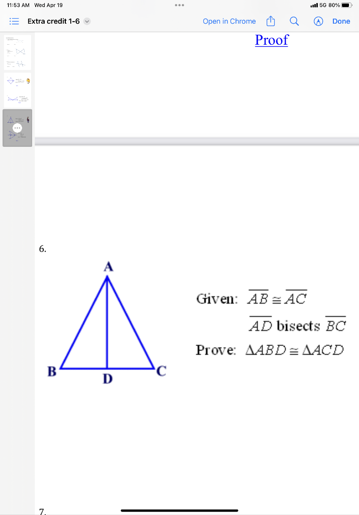 Solved Given: AB≅AC AD bisects BC Prove: ABD≅ ACD | Chegg.com